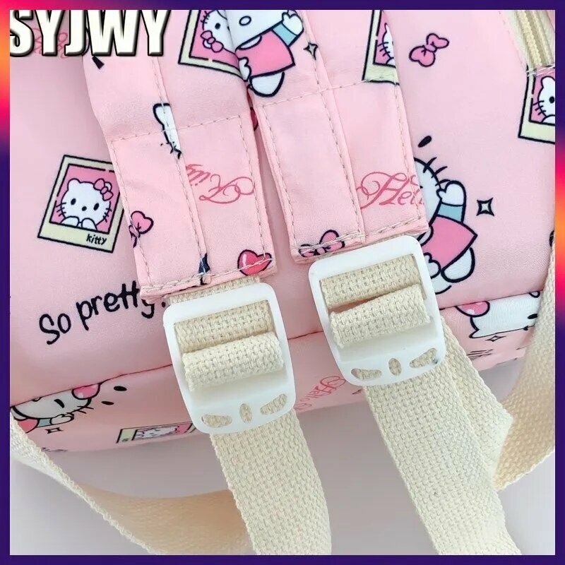 Милый розовый рюкзак с принтом Hello Kitty, с подвеской, для девочек, большой объем — фото 1