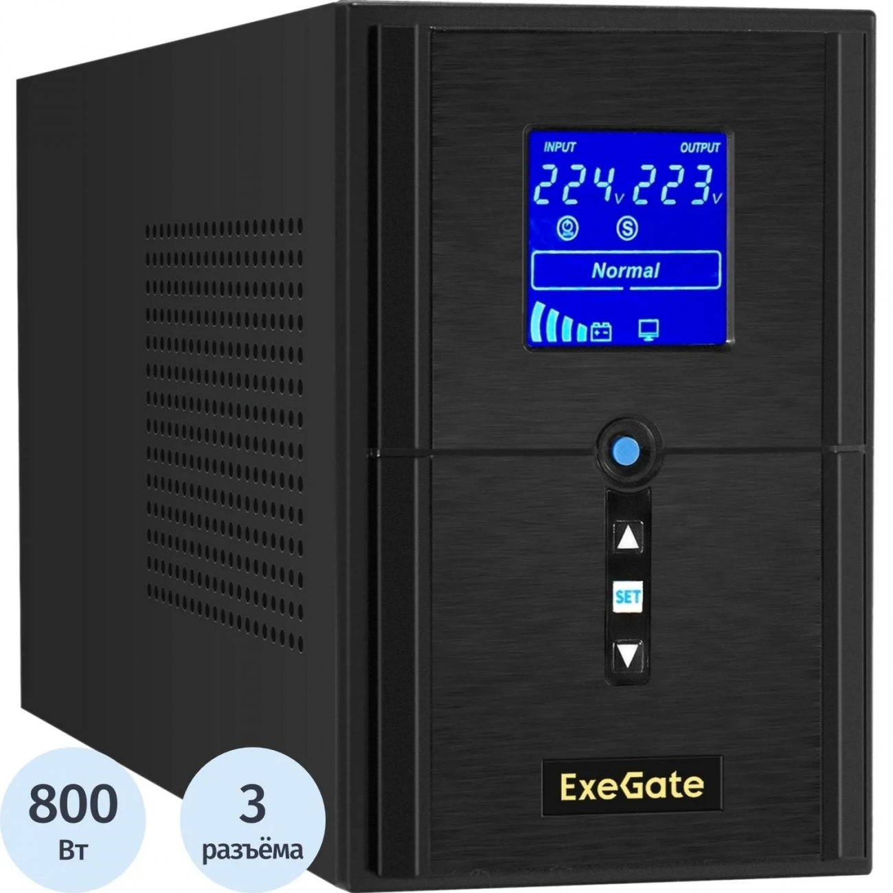 ИБП ExeGate SineTower SZ-1000 USB 1000ВА/800Вт, лин. инт, без бат(EX295987RUS) 2399066
