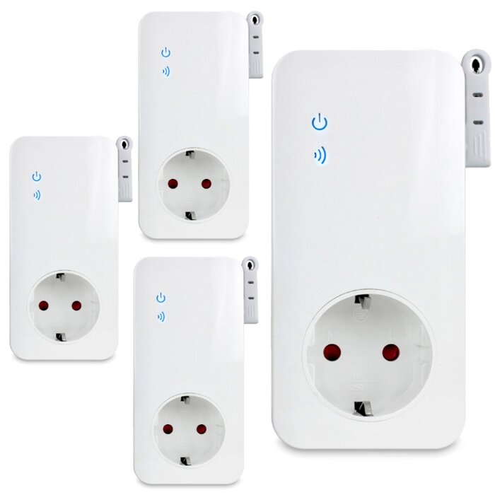Комплект GSM розеток - 1 ведущая + 3 ведомая, работа по расписанию, датчик температуры, управление по SMS Simpal-T4003 V2