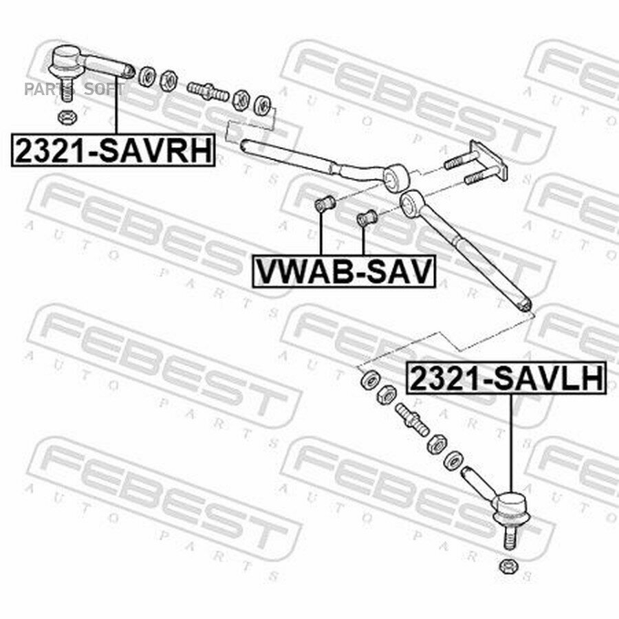 FEBEST 2321-SAVRH наконечник рулевой правый VOLKSWAGEN GOLF 2003-2006 [BR]