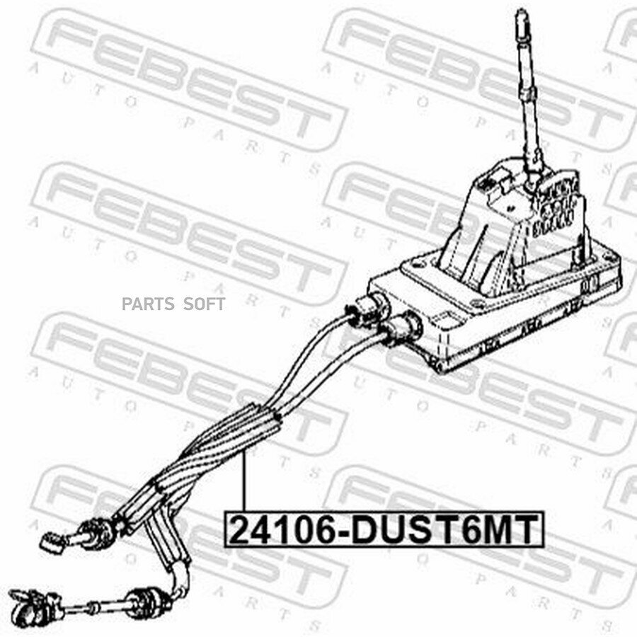 FEBEST 24106-DUST6MT трос коробки передач 24106-DUST6MT