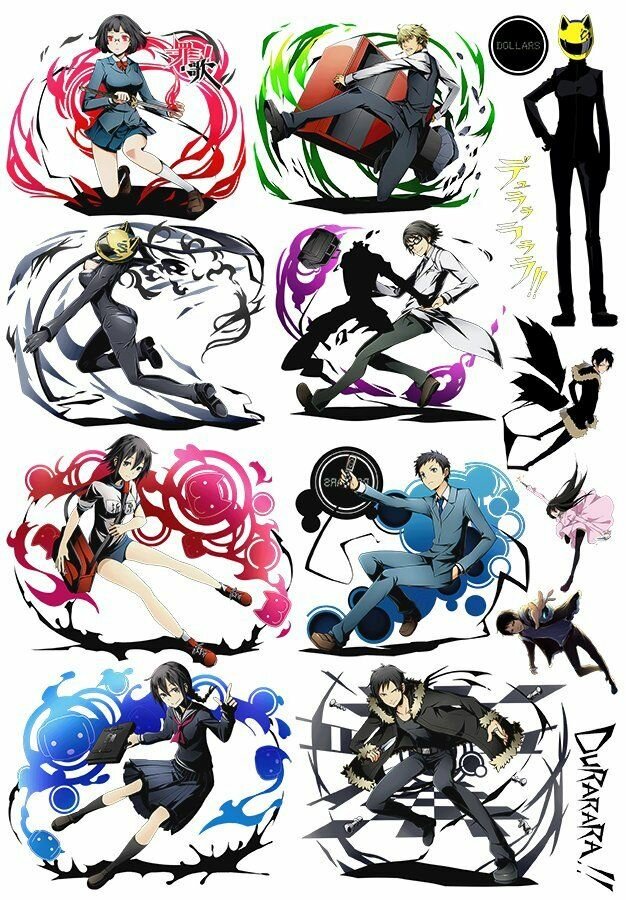 Наклейки с артами Durarara!