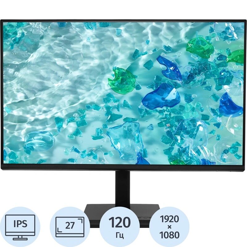 Монитор Acer 27 Vero V277Gbmix FHD/IPS/250cd/120Гц/VGA/HDMI/черный