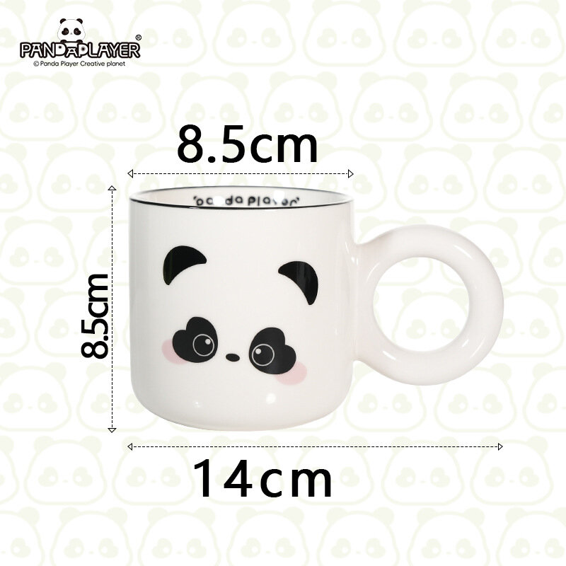 Керамическая кружка с пандой из белого фарфора, для чая/кофе/подарка, 300 мл