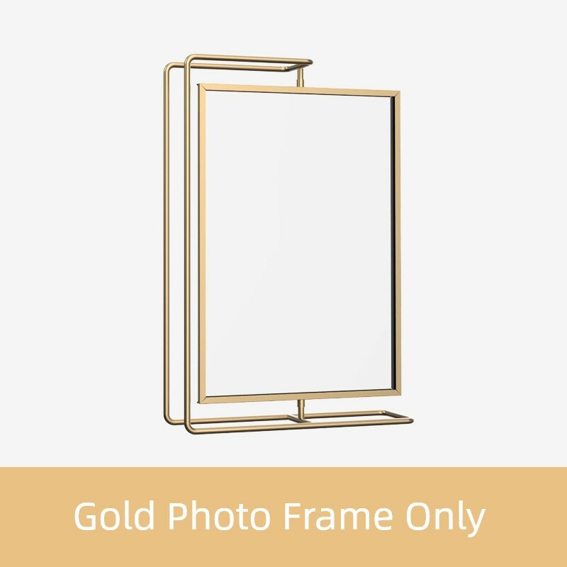 Премиум-фотообои с вращающимся двусторонним металлическим рамкой для формата А4, золотой цвет, только рамка без фото