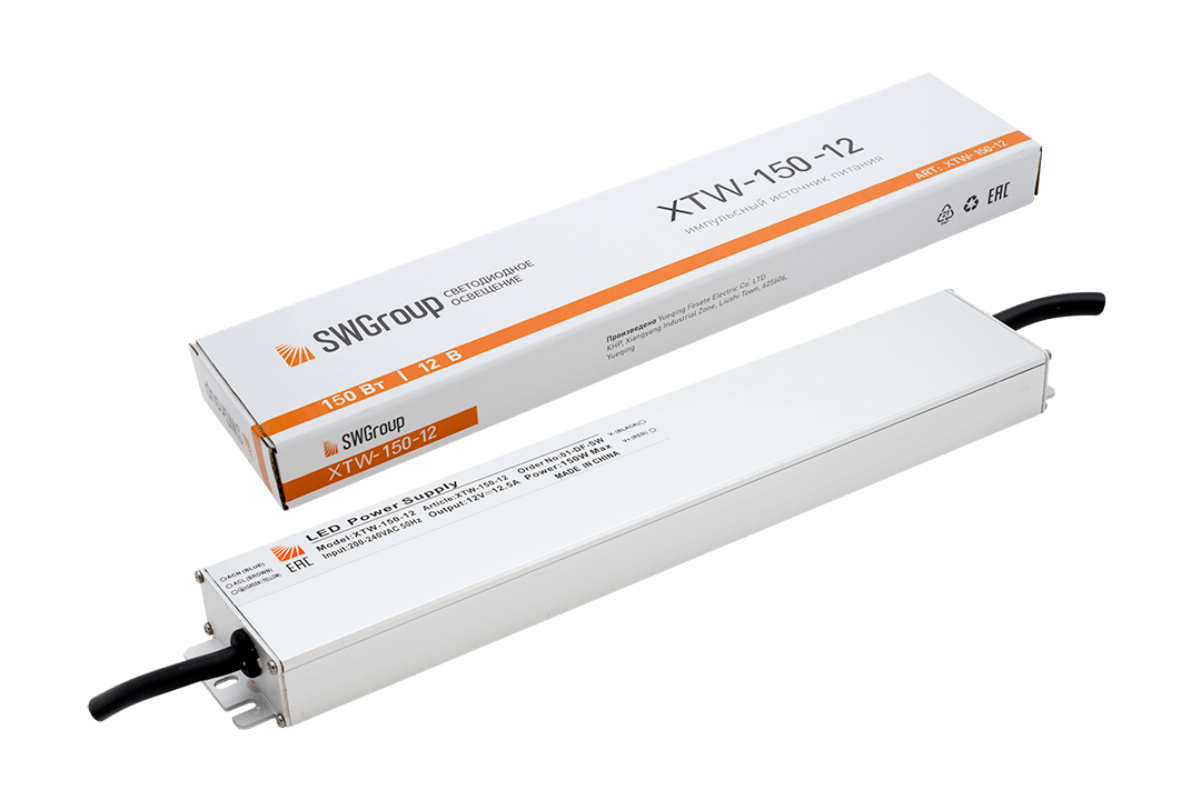 Блок питания (AC-DC) 12V 150W 00-00003070 XTW-150-12 Slim герм IP67 металл