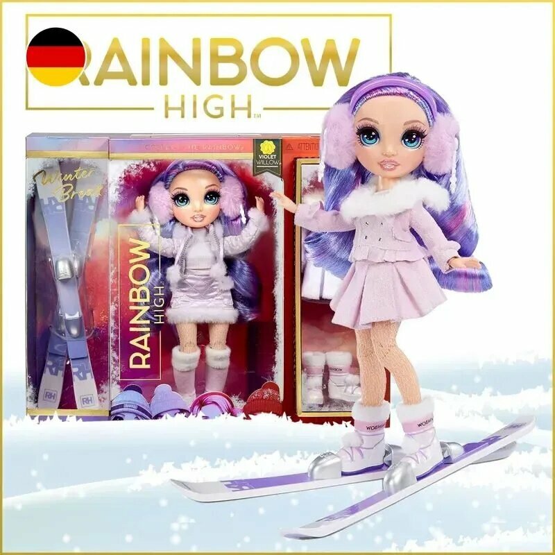 Шарнирная кукла Rainbow High Winter Break Fashion Violet Willow / Рейнбоу Хай Пупси Зимняя мода Вайолет Уиллоу 574804
