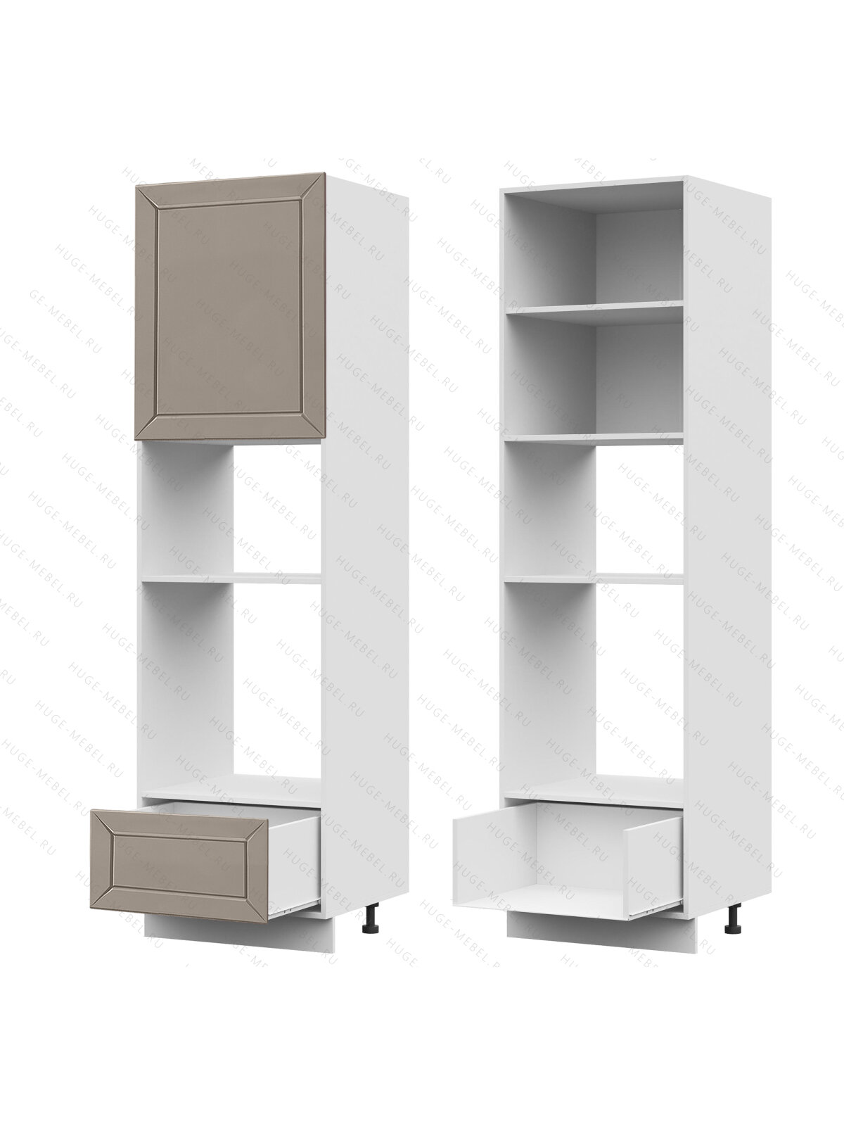 Пенал кухонный для встраиваемой техники 600 Альфа (латте) Huge Mebel. Ширина 600 Высота 2132. Модули кухонные нижние Huge Mebel. Ширина 600 Высота 2132