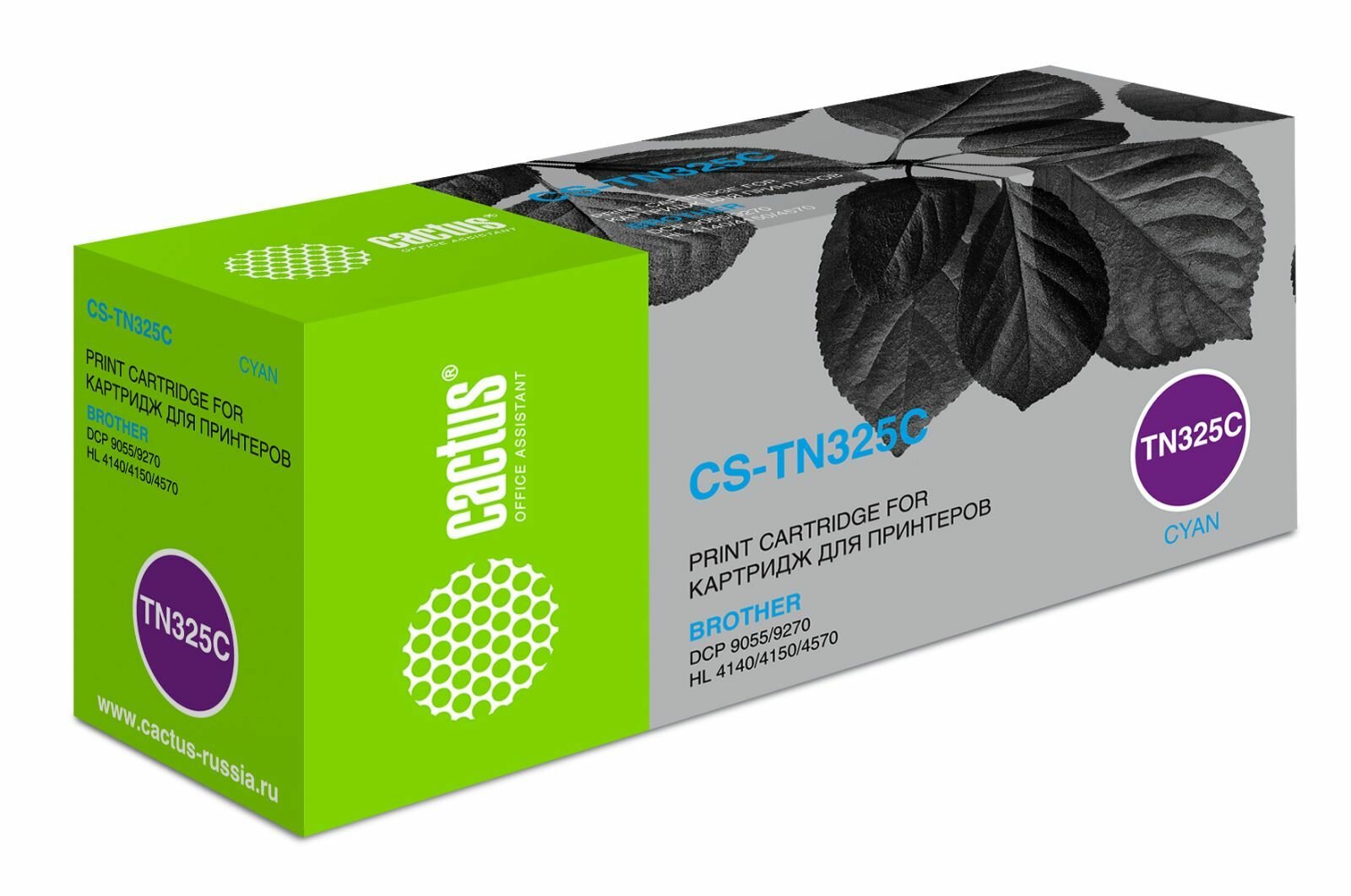 Картридж лазерный CACTUS TN-325C голубой, 3500 страниц, для Brother DCP-9055 9270 HL-4140 4150 4570 (CS-TN325C)