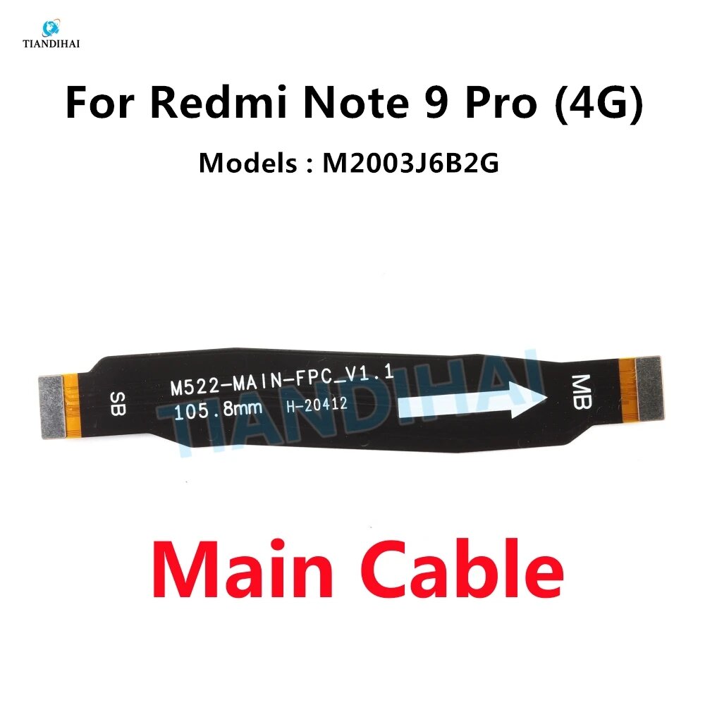 Основная плата Xiaomi Redmi Note 9 Pro 4G, кабель N9 Pro 4G
