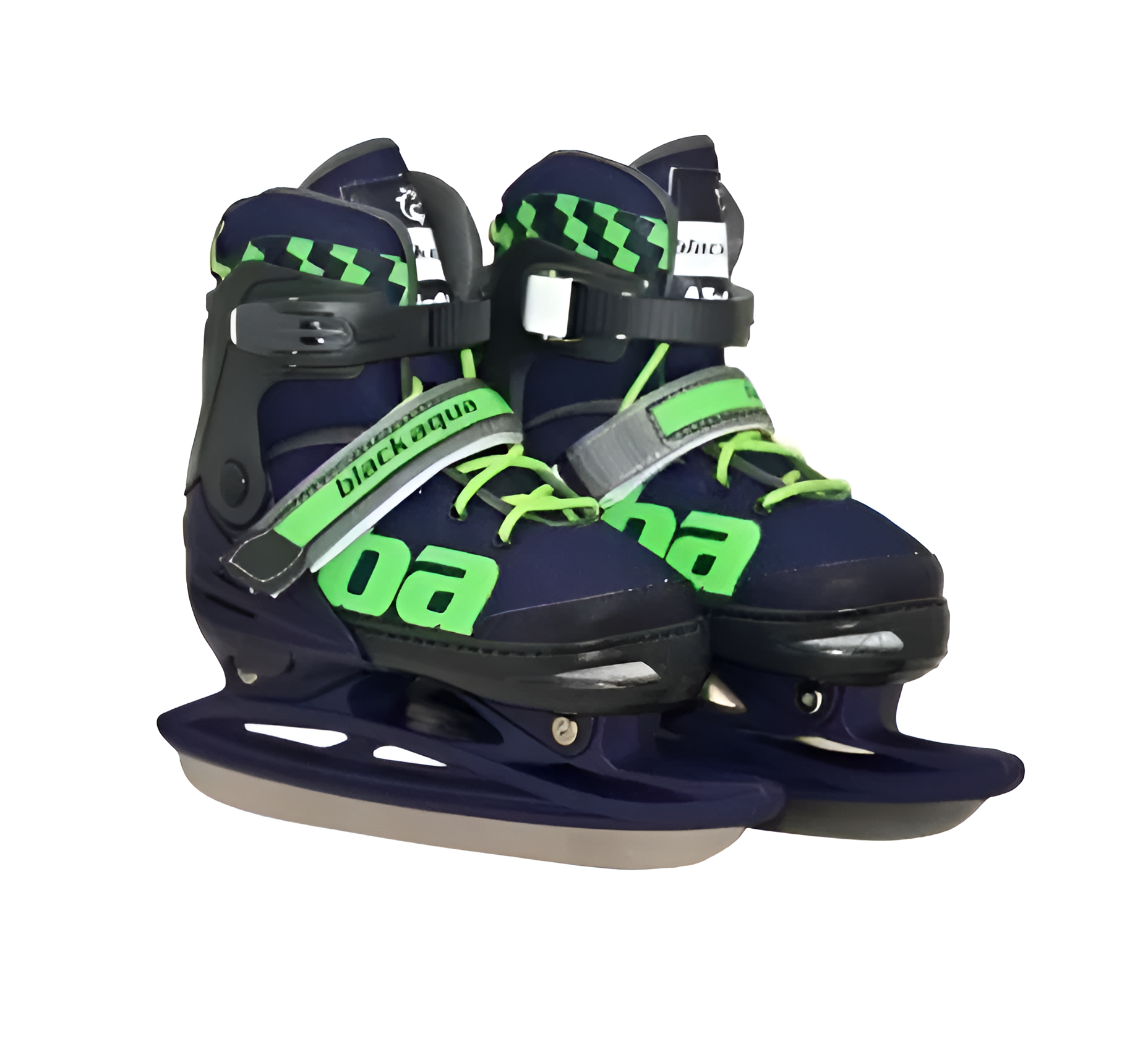 Фигурные коньки раздвижные BlackAqua (р.39-42, темно-синий-зеленый)