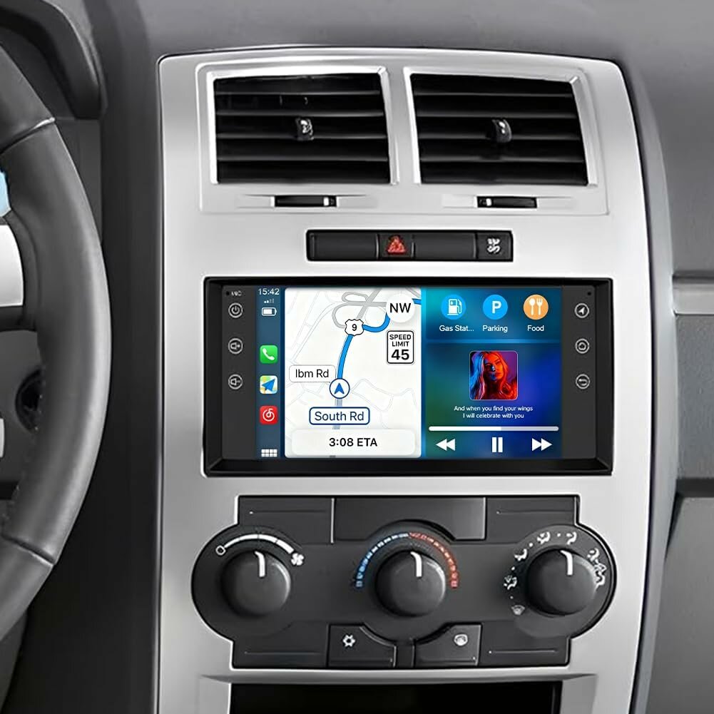 Автомобильная стереосистема Double Din для Dodge Charger 2008–2010 гг, с беспроводной связью CarPlay и Android Auto,