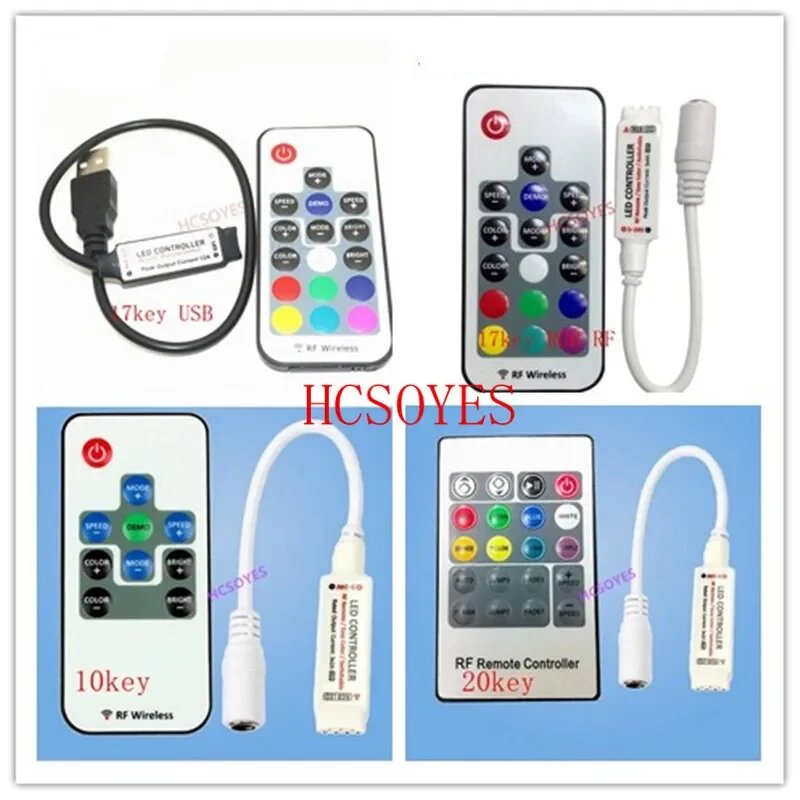 RGB контроллер HCSOYES 17-клавишный USB, Цвет: 17key RGB RF