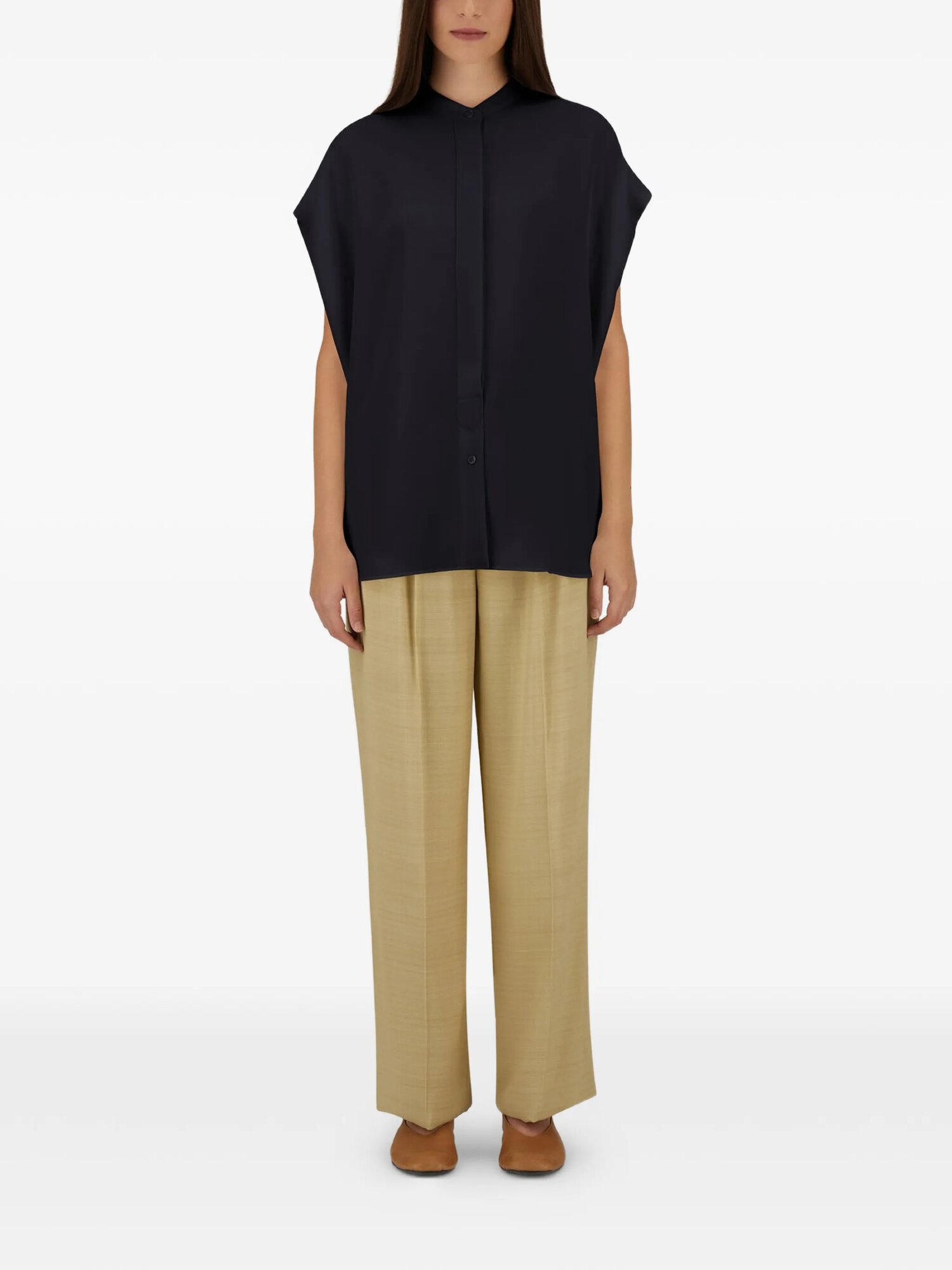 Блуза Herno Mandarin-collar cady blouse, размер 38 — фото 1