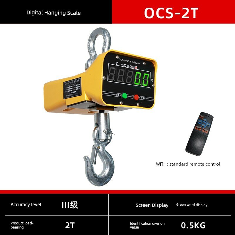 Электронные крановые весы Pusidun 1Т 2Т 3Т, подвесные весы с крюком, 5 тонн, 10 тонн, беспроводные крановые весы OCS-5T