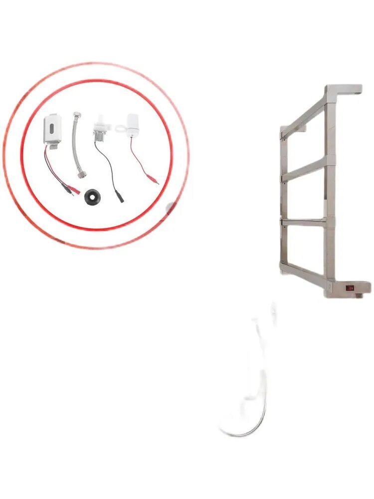 Серебристый автоматический сенсорный смыватель для писсуара из пластика и стали для домашнего применения