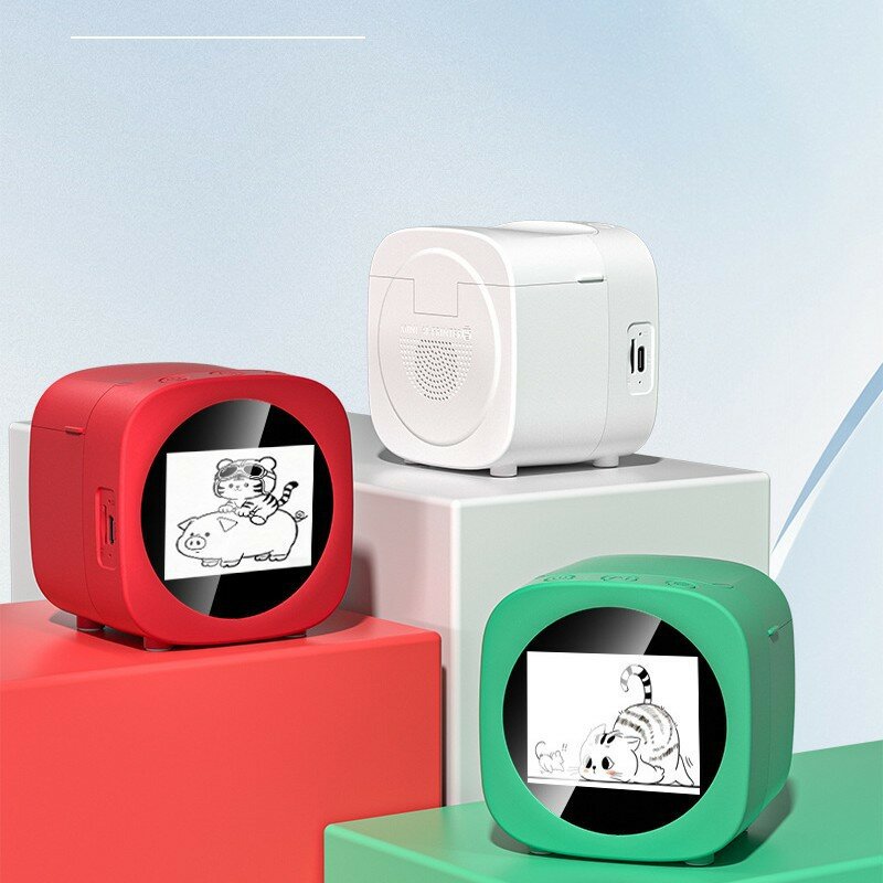 Принтер для печати стикеров с искусственным интеллектом, умный принтер для стикеров с голосовым управлением и дисплеем, мини-термопринтер для этикеток, портативный бесчернильный принтер для стикеров для дома, офиса, учебы и DIY-проектов.