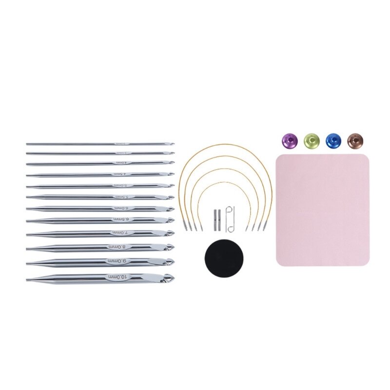 12шт Тунисский Крючок для Вязания Крючком с Кабелем Тунисский Афганский Вязальный Крючок Игла 3,0 мм-10 мм Сменный Набор Крючков для Вязания Крючком