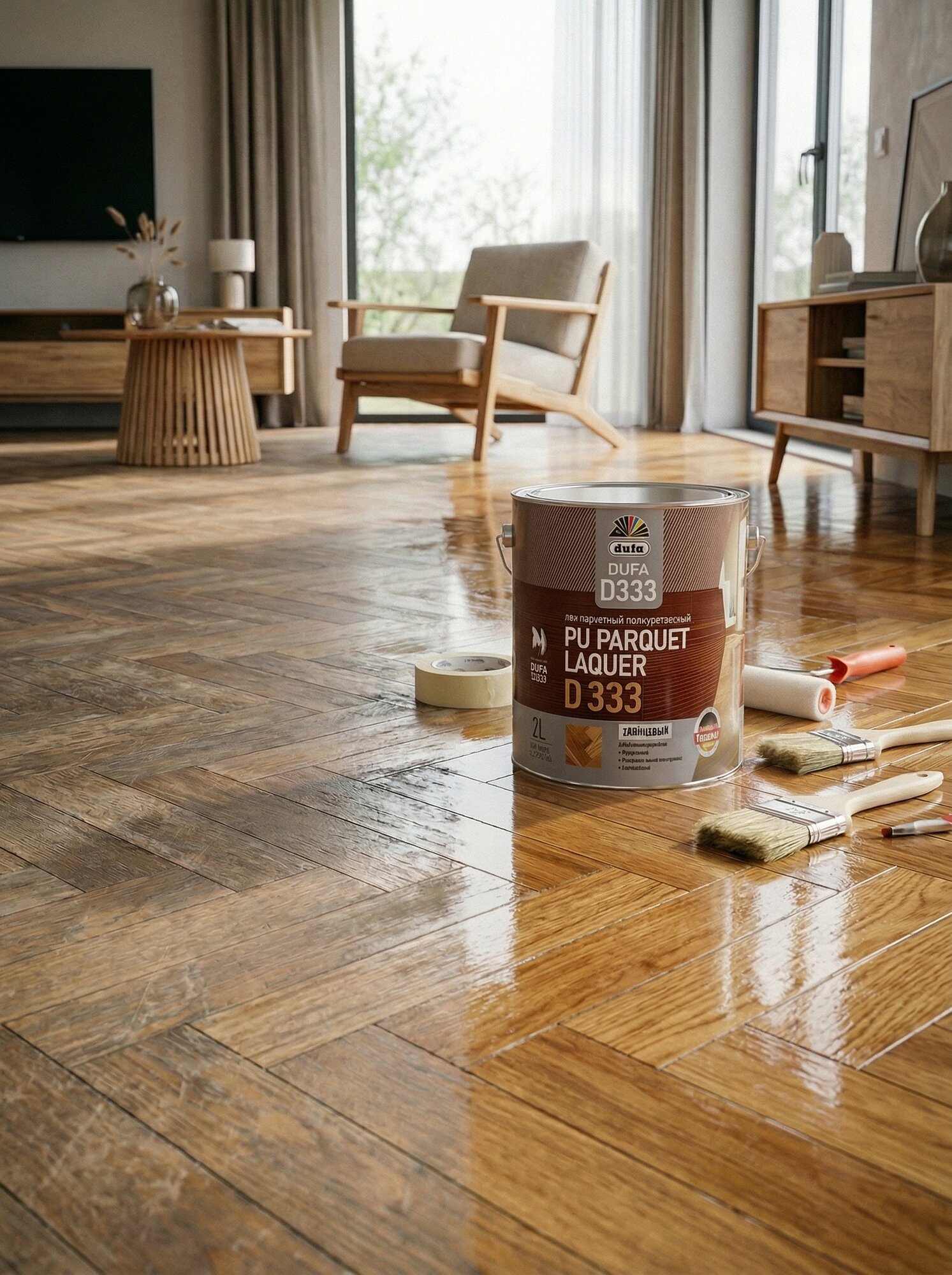 Лак Dufa Premium PU Parquet Laquer D333 полиуретановый глянцевый бесцветный, 0.75 л