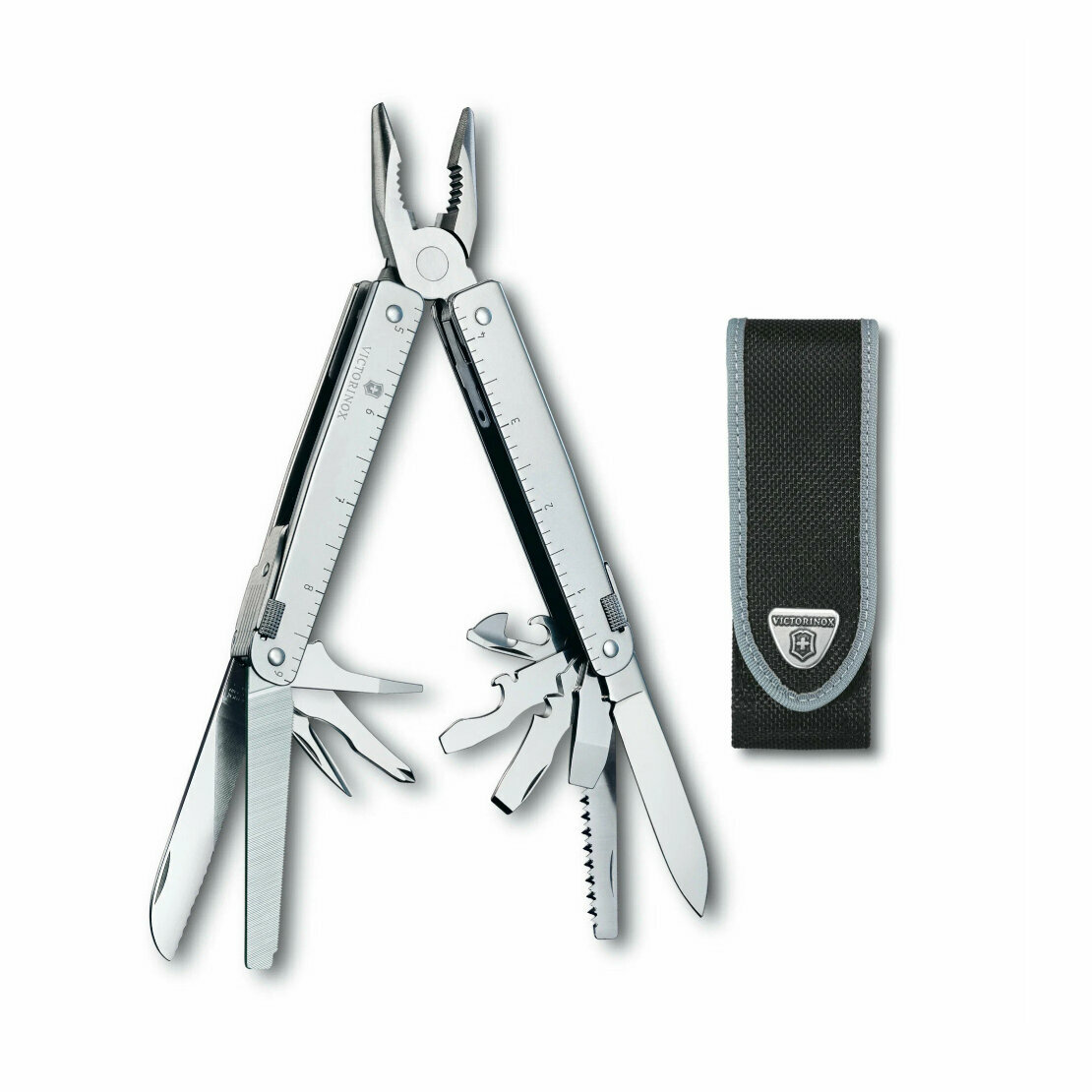 Мультитул VICTORINOX SwissTool 3.0323. L, 28 функций, кожаный чехол
