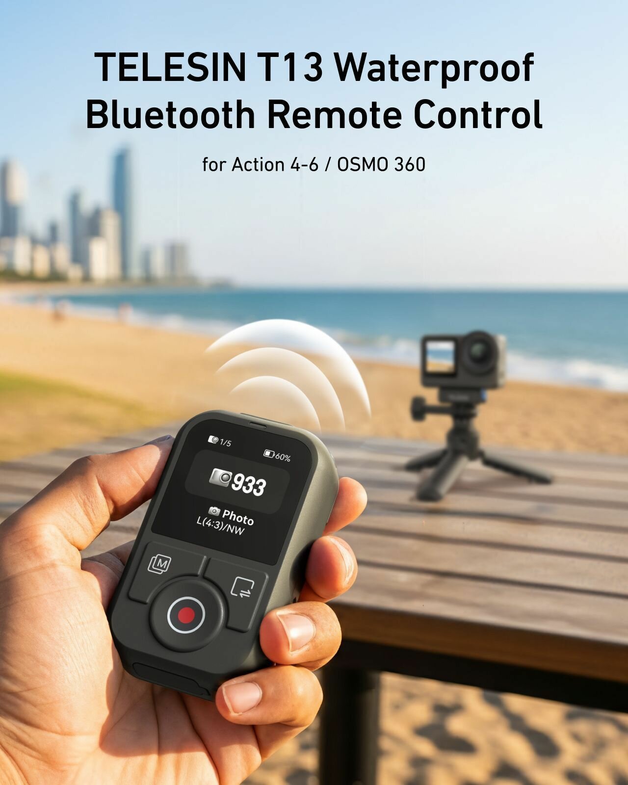 Серия Telesin, T13 Умная кнопка фотографирования Bluetooth, пульт дистанционного управления