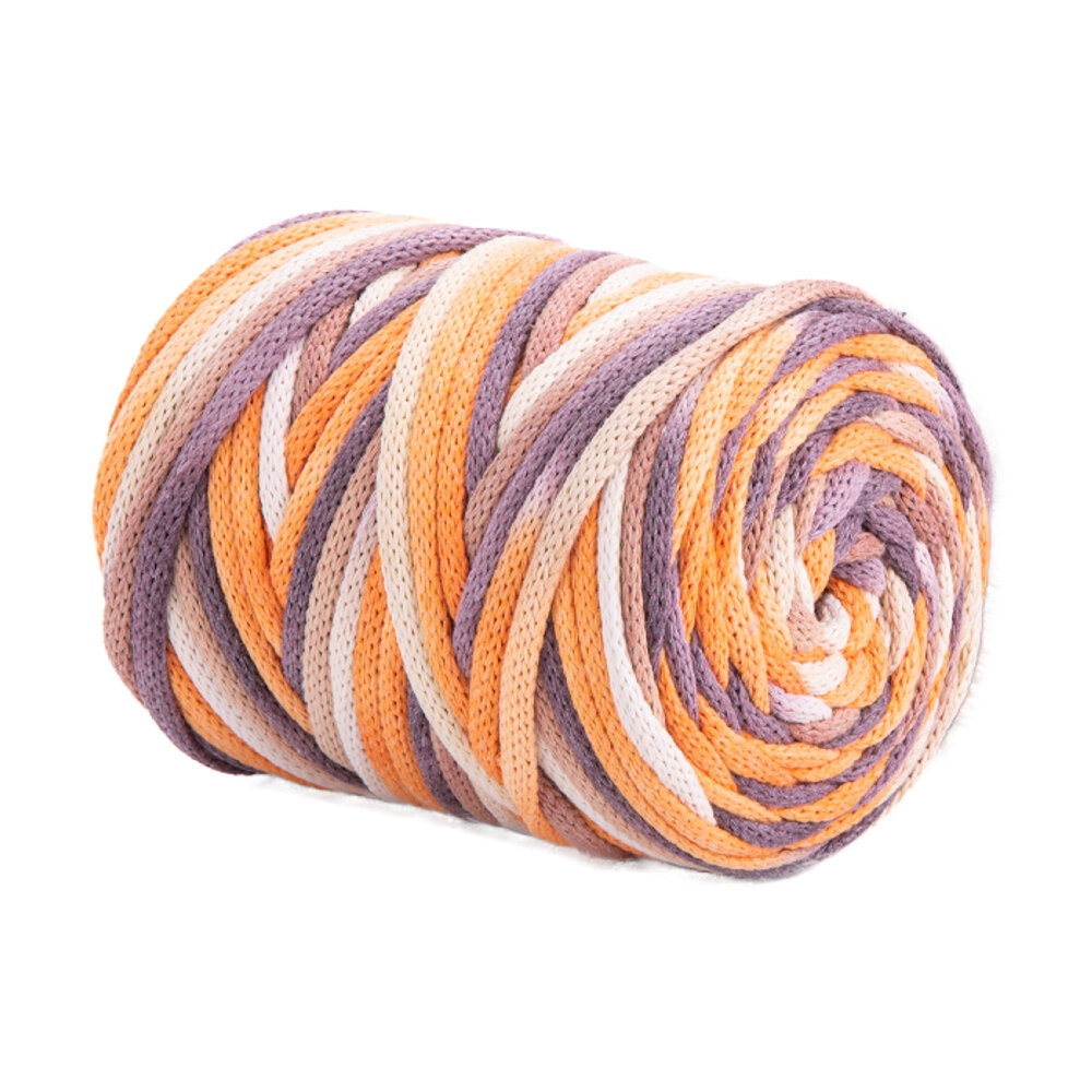 Пряжа для вязания YarnArt Macrame Cord 5 mm VR 927 оранжевый серый бежевый 500 гр/85 м 60% хлопок, 40% вискоза полиэстер