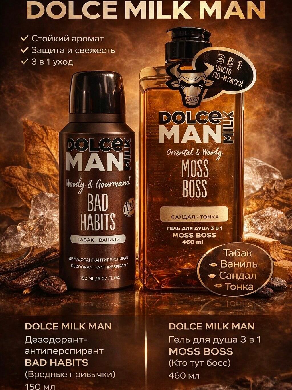 DOLCE MILK MAN гель для душа и дезодорант