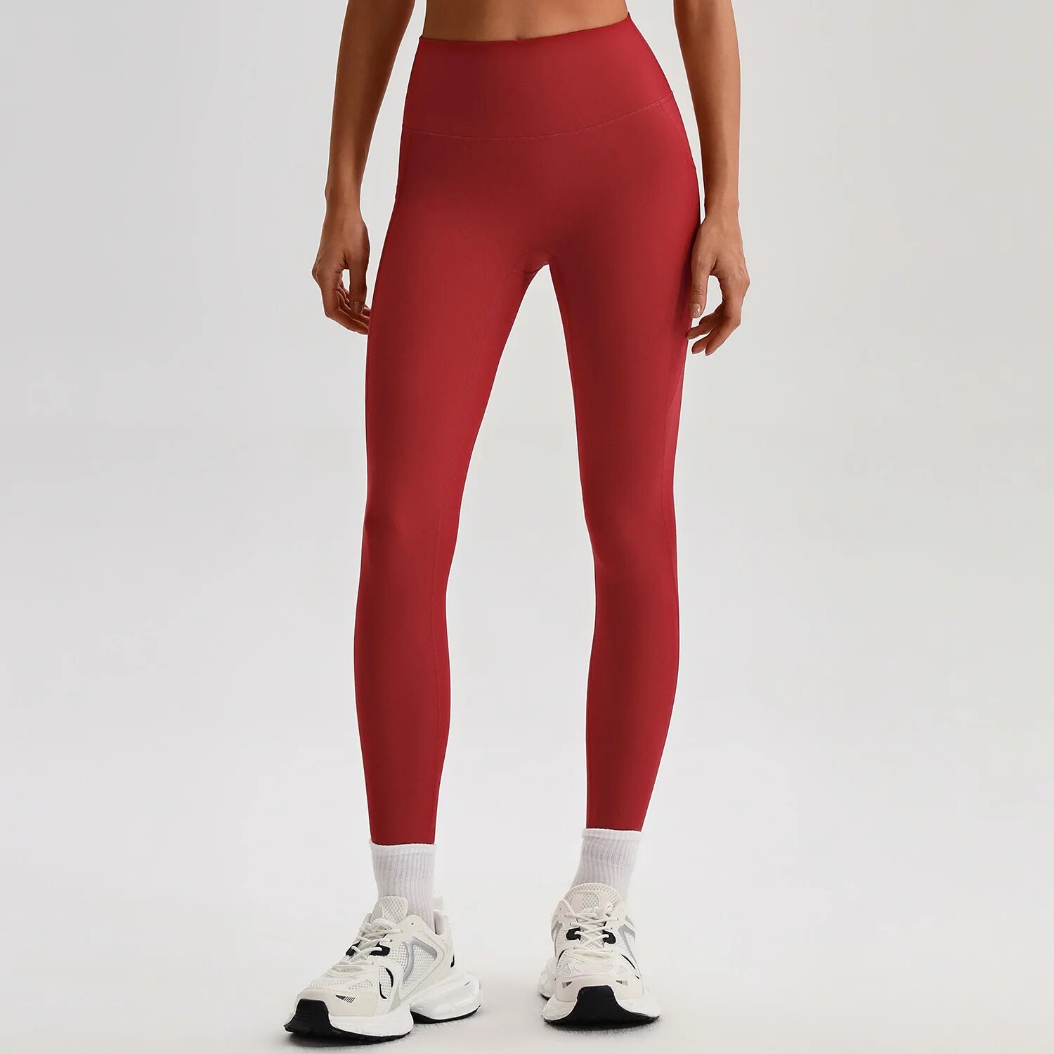 Красные женские спортивные леггинсы XL