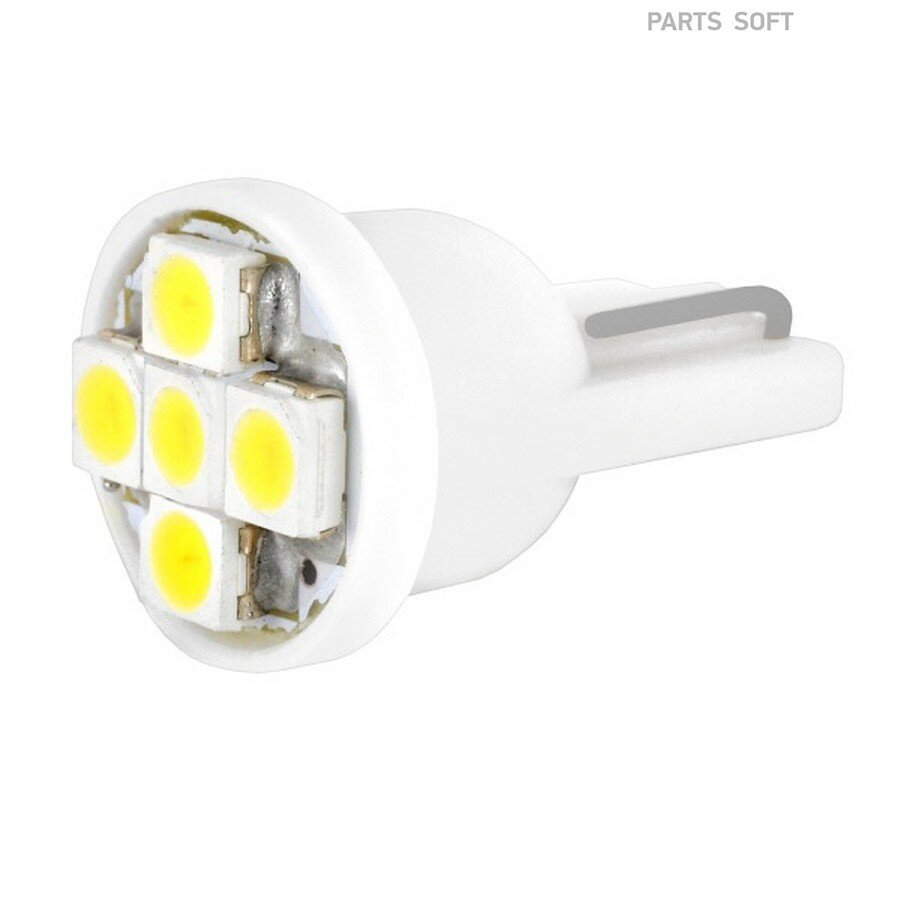 Лампа подсветки светодиодная T10 12V "SKYWAY" (5 SMD диодов без цоколя 1-контактная Белая) SKYWAY S08201123 | цена за 1 шт