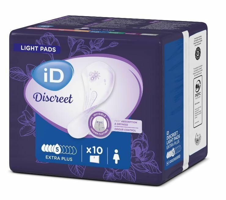 Гигиенические прокладки ID айди light discreet extra plus 10 шт 5162
