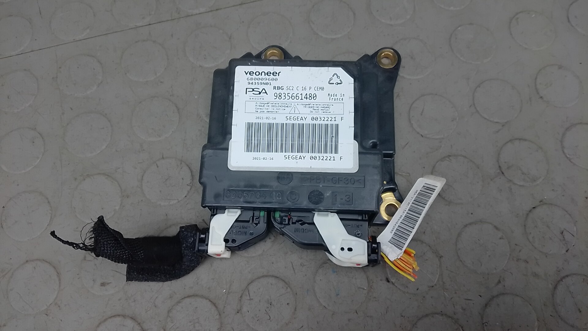 Блок управления airbag CITROEN C4 3, Номер 9835661480