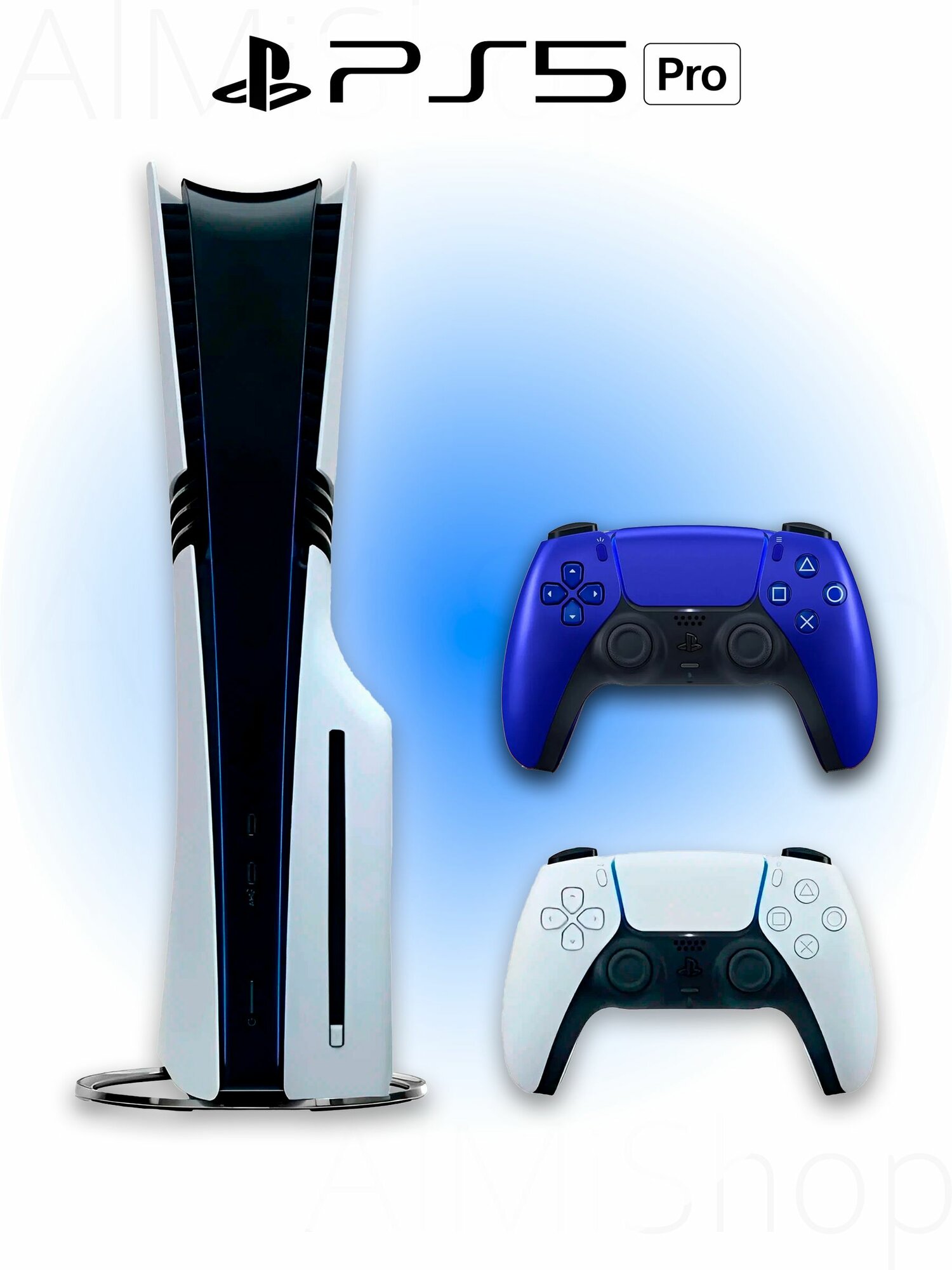 Игровая приставка Sony PlayStation 5 PRO + дисковод + 2 геймпад (синий, Cobalt Blue)