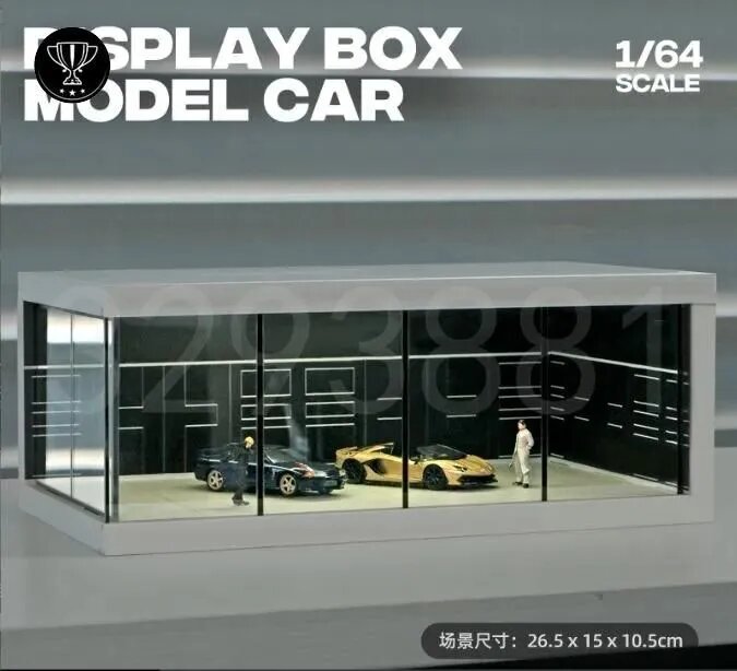 GM Витрина для парковки в масштабе 1/64, 26.5x15x10.5см, для моделей автомобилей