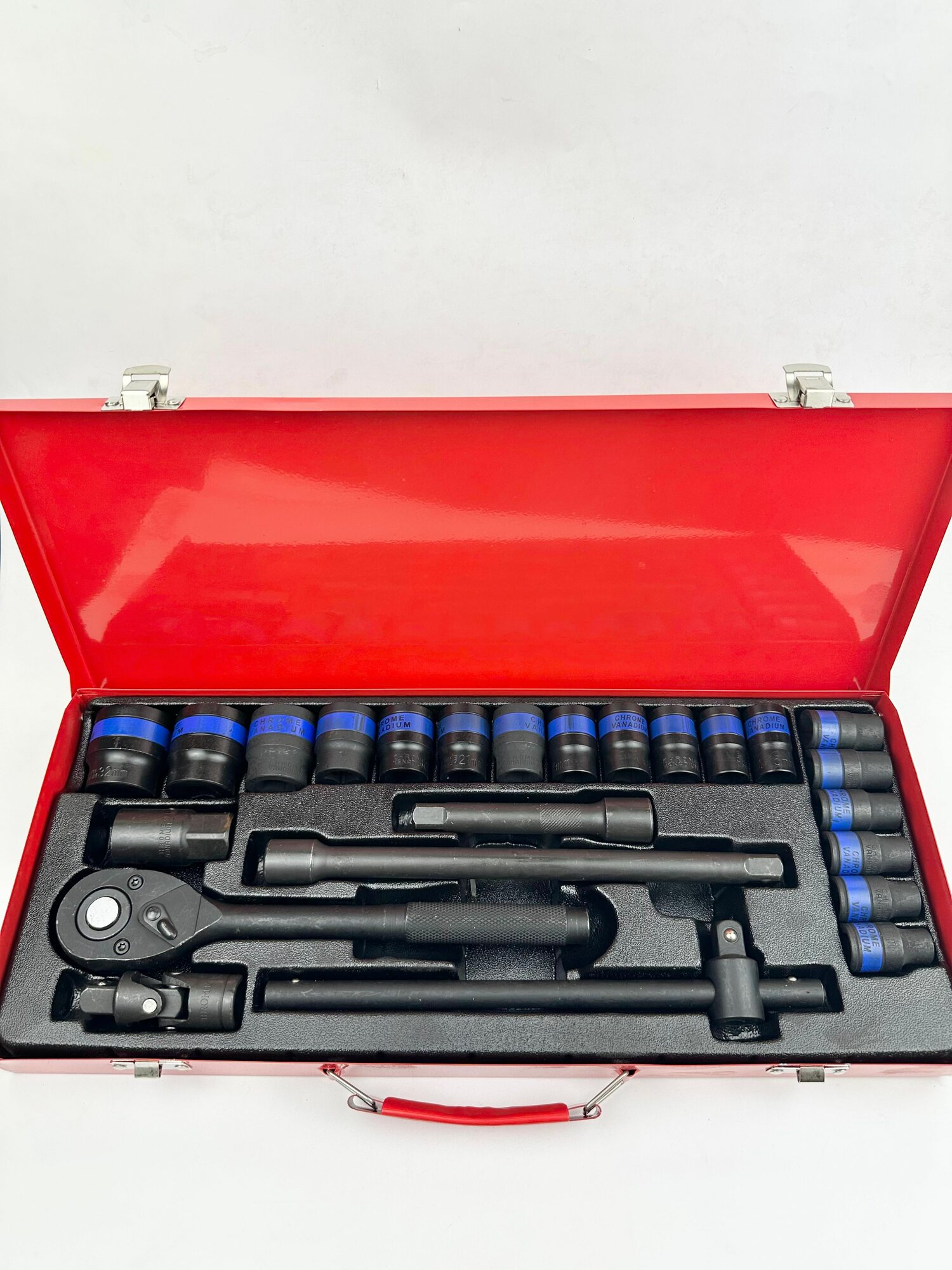 Набор ударных головок 1/2" 25 шт. с воротком / карданом / трещоткой под Гайковерт