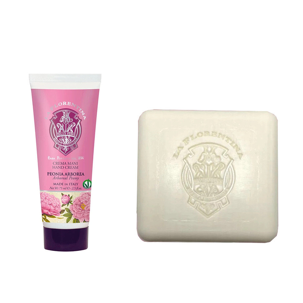 La Florentina Arboreal Peony Набор (мыло + крем для рук) 106 гр + 75 мл / Арбореал Пеони / Древовидный Пион