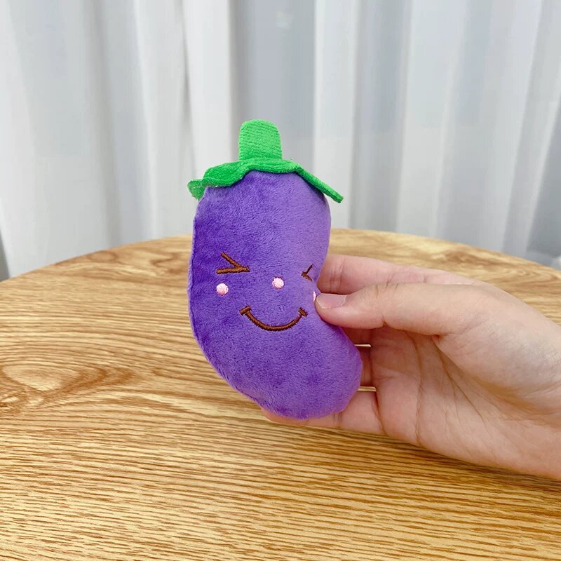 Реалистичная игрушка-баклажан для собак с звуковой бумагой для развлечения