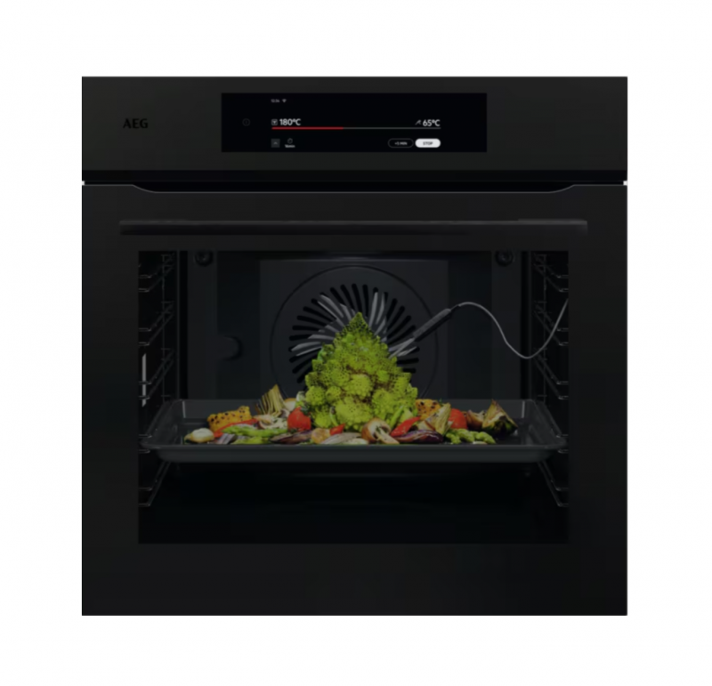 Духовой шкаф AEG NBT9P83IAT, пиролиз, термощуп, телескопы, TFT дисплей, черный матовый (Германия)