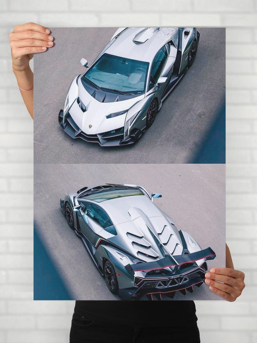 Плакат на стену для интерьера Легенды Авто (Ламборгини Венено - Lamborghini Veneno 2) - Постер по машине формата A1 (61x84 см)