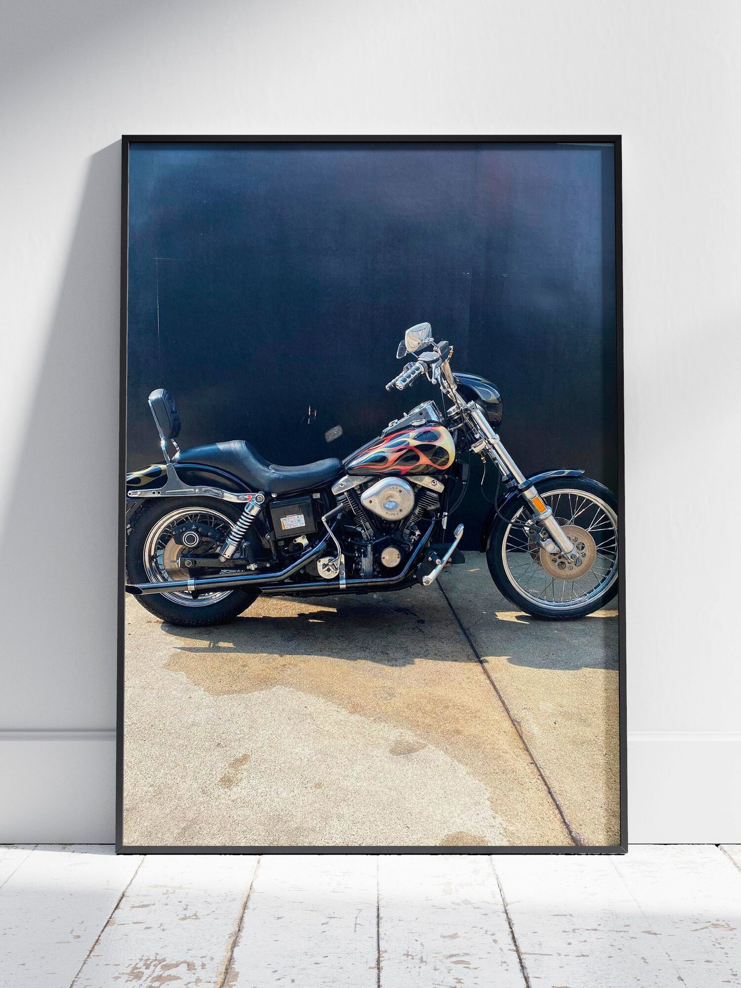 Плакат на стену для интерьера Авто и Мото (Харлей Дэвидсон Уайд Глайд FXWG - Harley Davidson Wide Glide FXWG) A4 (21x30 см)