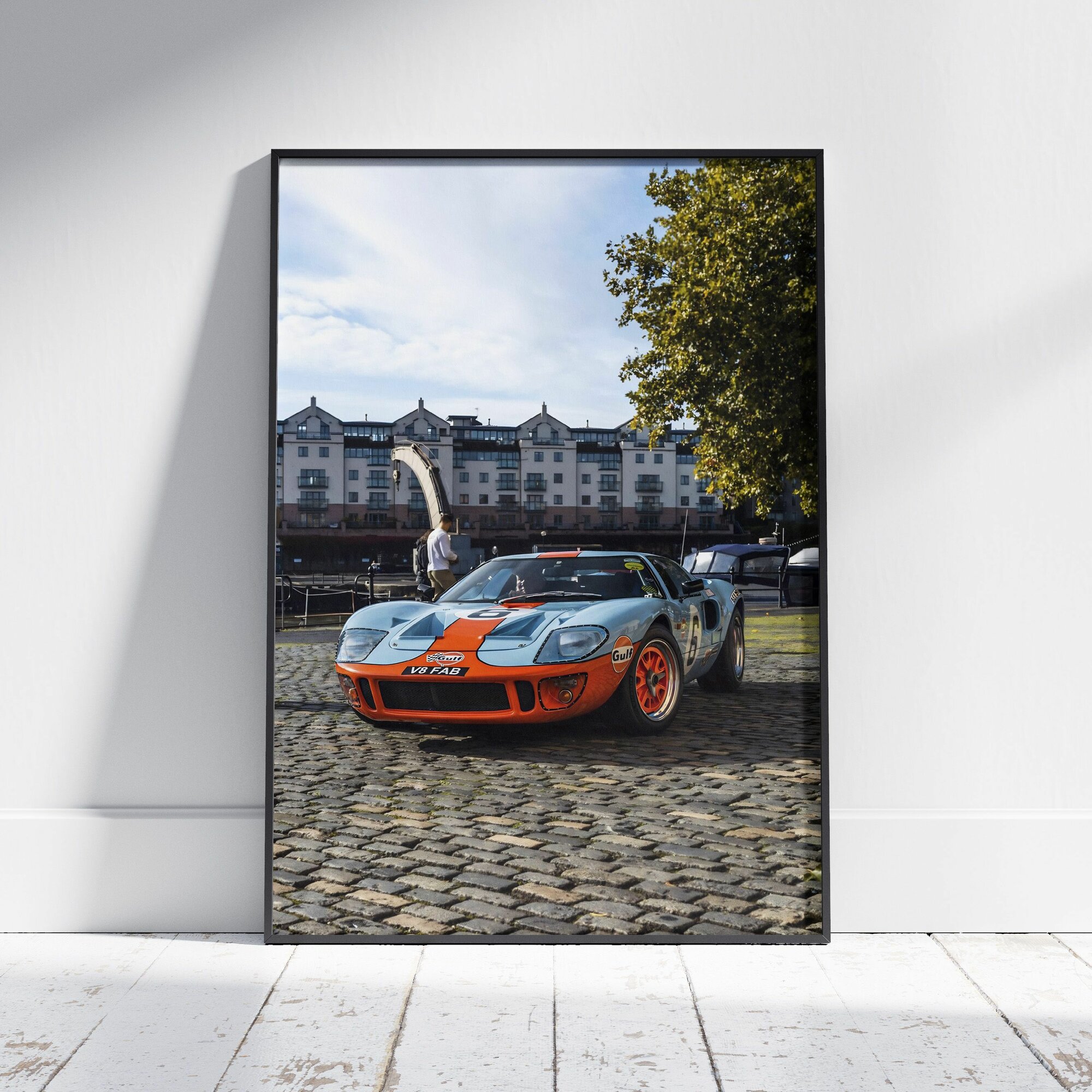 Плакат на стену для интерьера Спорткар (Ford GT40 4) - Постер по спортивным гоночным машинам автомобилям формата А4 (21x30 см)