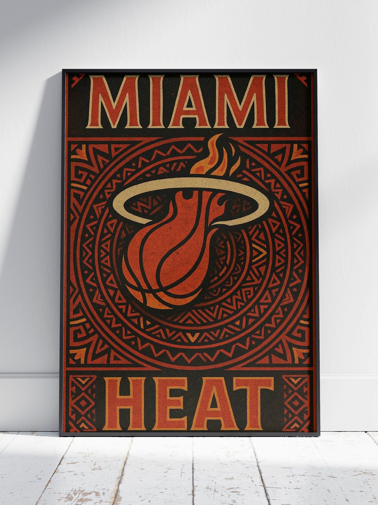 Плакат на стену для интерьера Команды Баскетбол (Майами Хит - Miami Heat 1) - Постер по спорту и физической активности формата A4 (21x30 см)