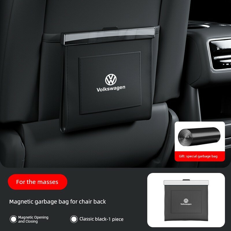 Мусорка для сиденья автомобиля Volkswagen — черный, 1 шт. с мешками для мусора