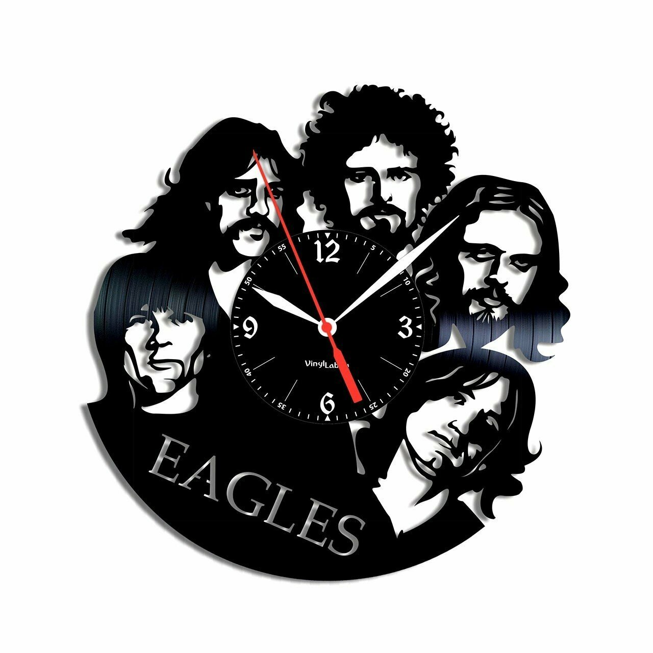 Часы из виниловой пластинки (c) VinylLab Eagles, диаметр 30 см