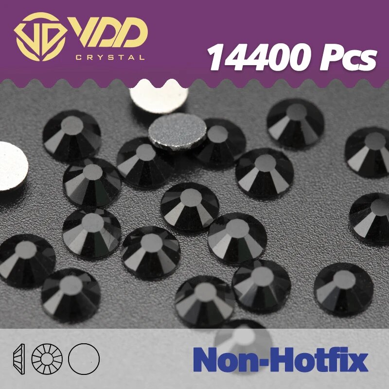 Стразы стеклянные черные VDD SS20, 14400 шт