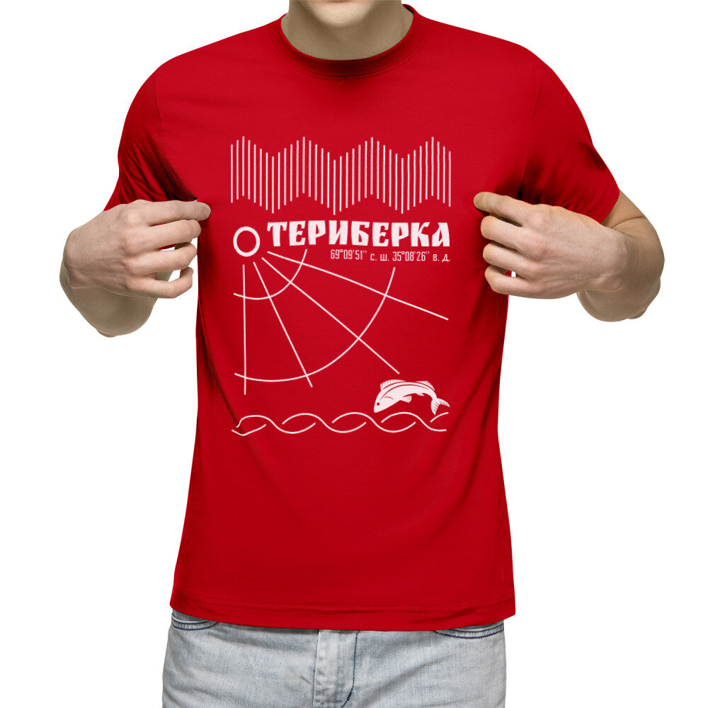 Мужская футболка «Териберка Русский Север» (красный, XL)