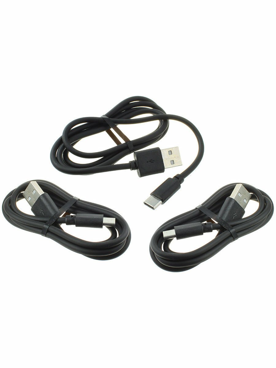 Шнур USB A-USB Type C 1м OD4.0/ROHS/медь 2А, 3шт. для зарядки