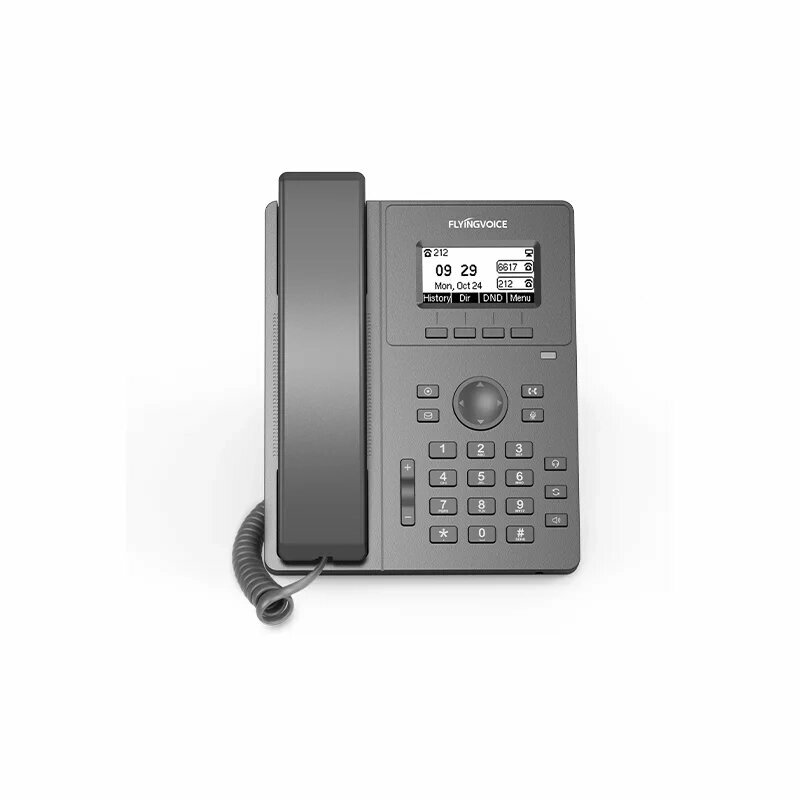 IP телефон FlyingVoice P10G, 2 SIP-аккаунта, 2 x Ethernet 10/100/1000M, LCD 2.3', PoE, блок питания