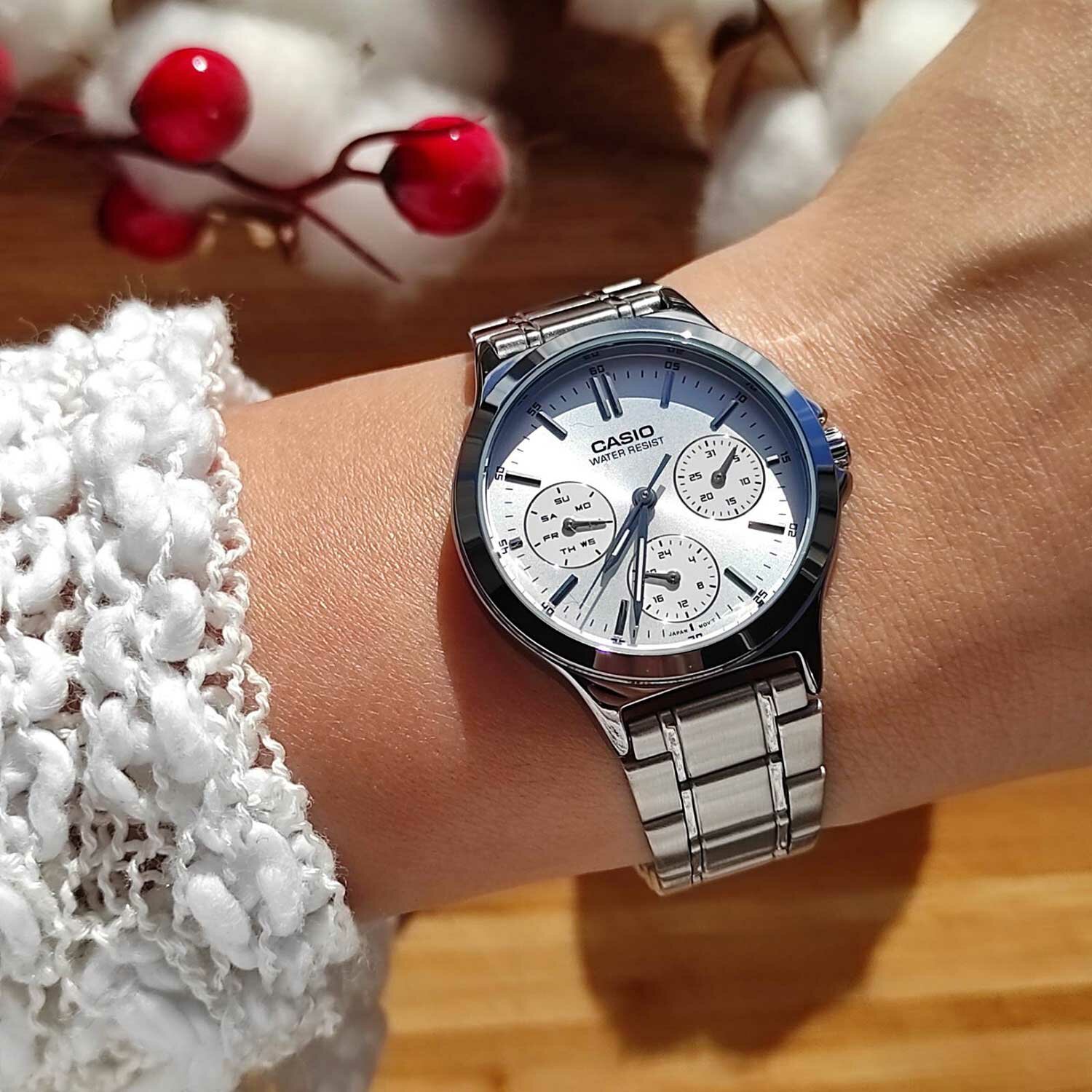 Наручные часы CASIO, серебряный, серый, белый — фото 1