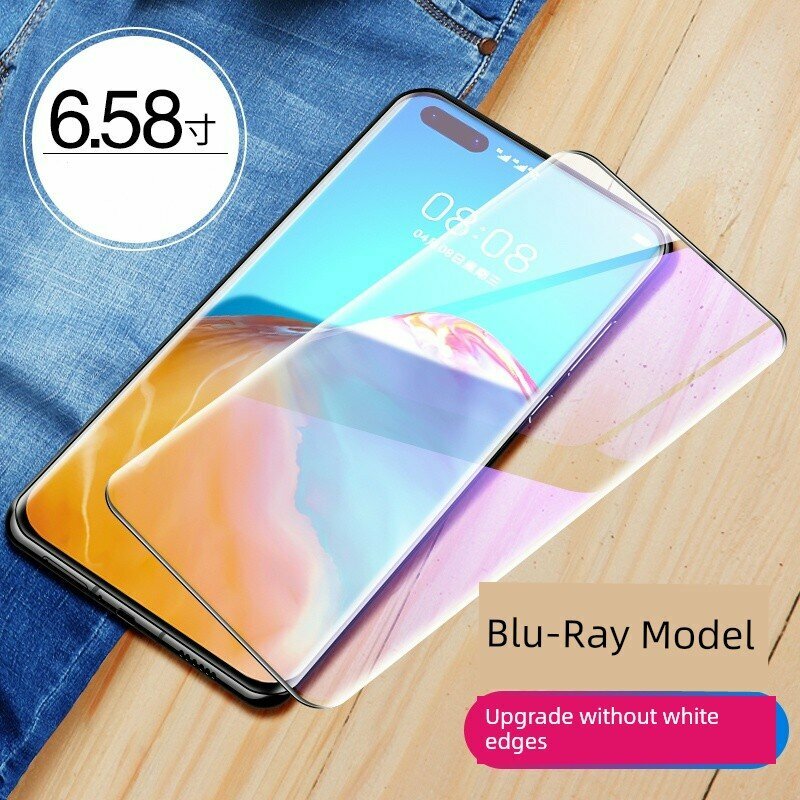 Защитное стекло для Huawei P40 Pro с диамантным изогнутым краем, фильтр синего света, набор из 1 шт.