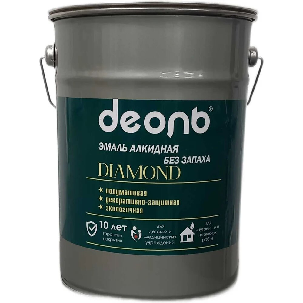 Алкидная эмаль Деоль без запаха Diamond RAL9016 белая 18л полуматовая 33500 00033500